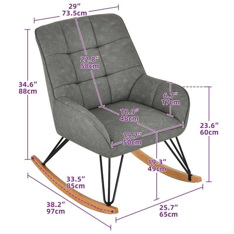Leather nursery rocker store